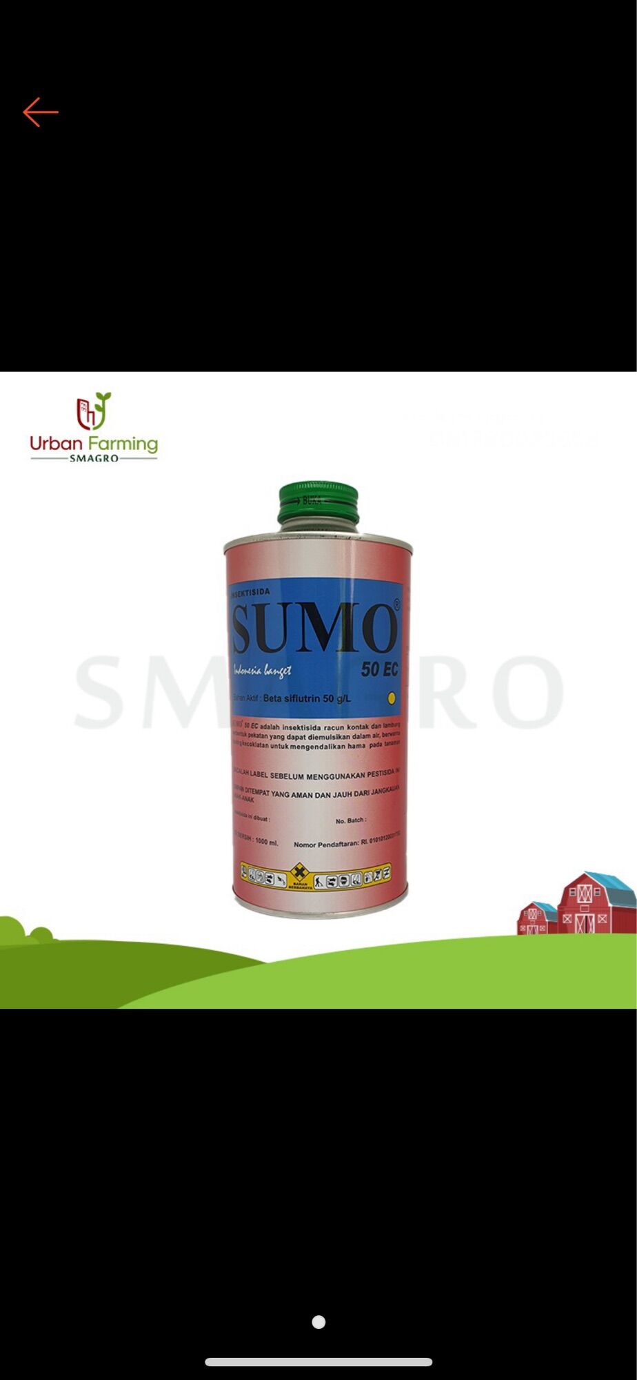 SUMO 50 EC 1 Liter Insektisida Hama yuyu Orong-Orong dan Ulat Grayak ...