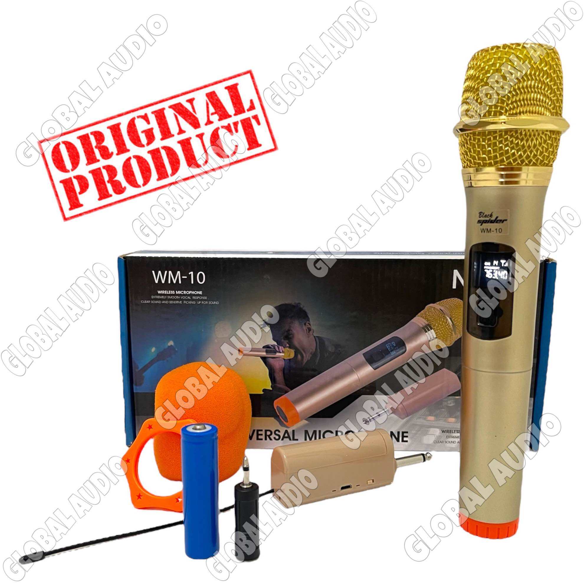 Mic Wireless Black Spider WM-10 Original Microphone Wireless Blackspider BS WM 10 wm10 Bagus ...