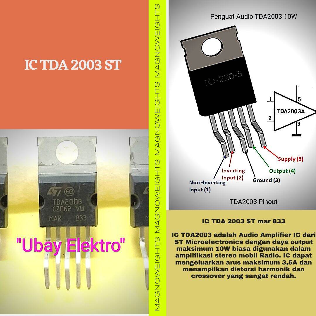 IC TDA2003 ST ORIGINAL | Lazada Indonesia