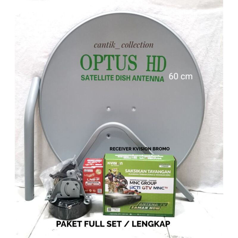 Parabola Optus Full set 60 Bonus Receiver Kvision Bromo | Lazada Indonesia