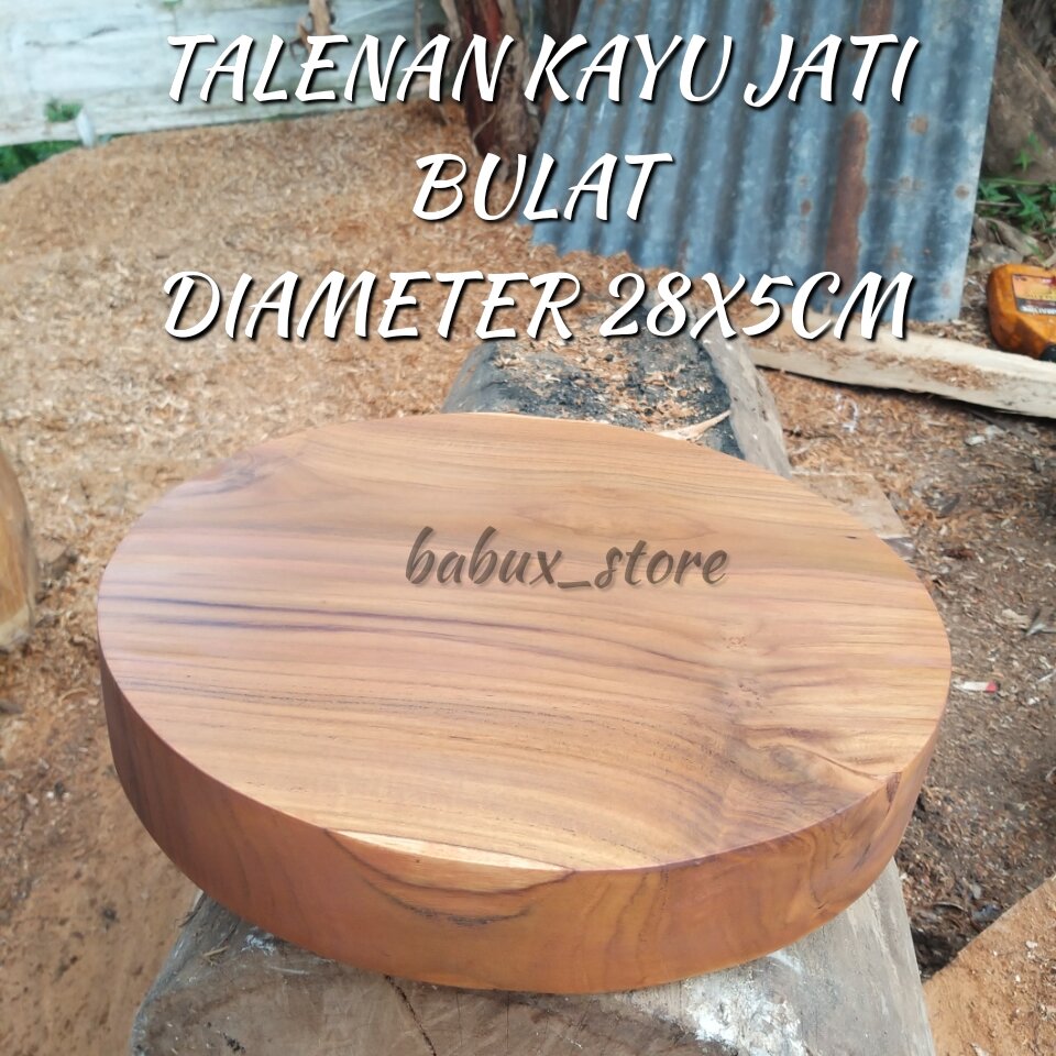 Talenan bulat kayu jati utuh tebal 5cm | Lazada Indonesia