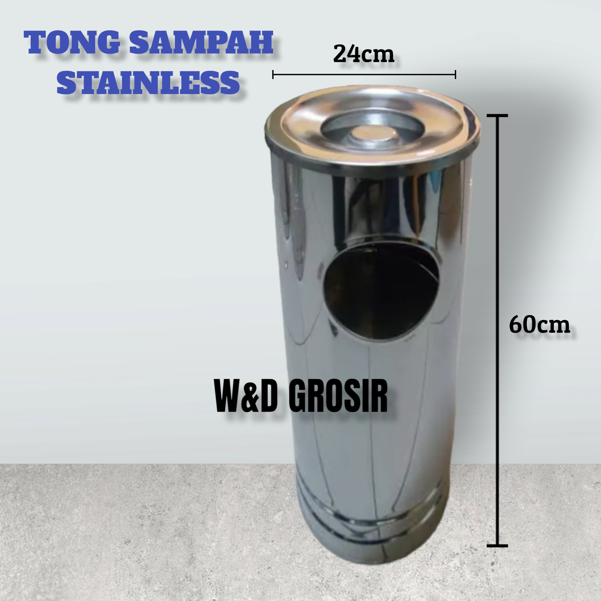 Tong sampah stainless ukuran 60cm tempat sampah stainless serbaguna ...