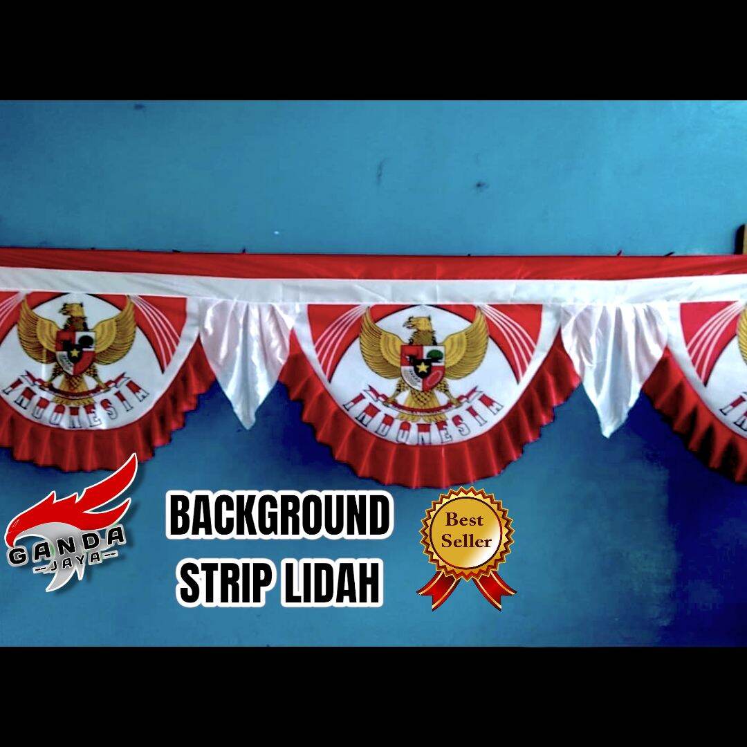 umbul umbul gelombang bendera background strip lidah termurah kualitas terbaik | Lazada Indonesia