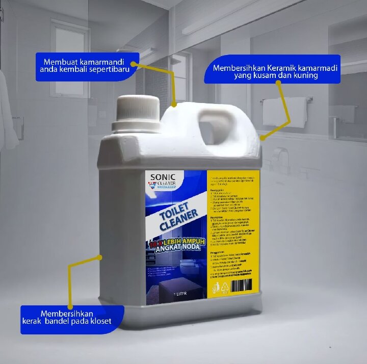 SONIC oilet Cleaner Gratis Kuas dan Sarung tangan Cairan Pembersih Noda ...