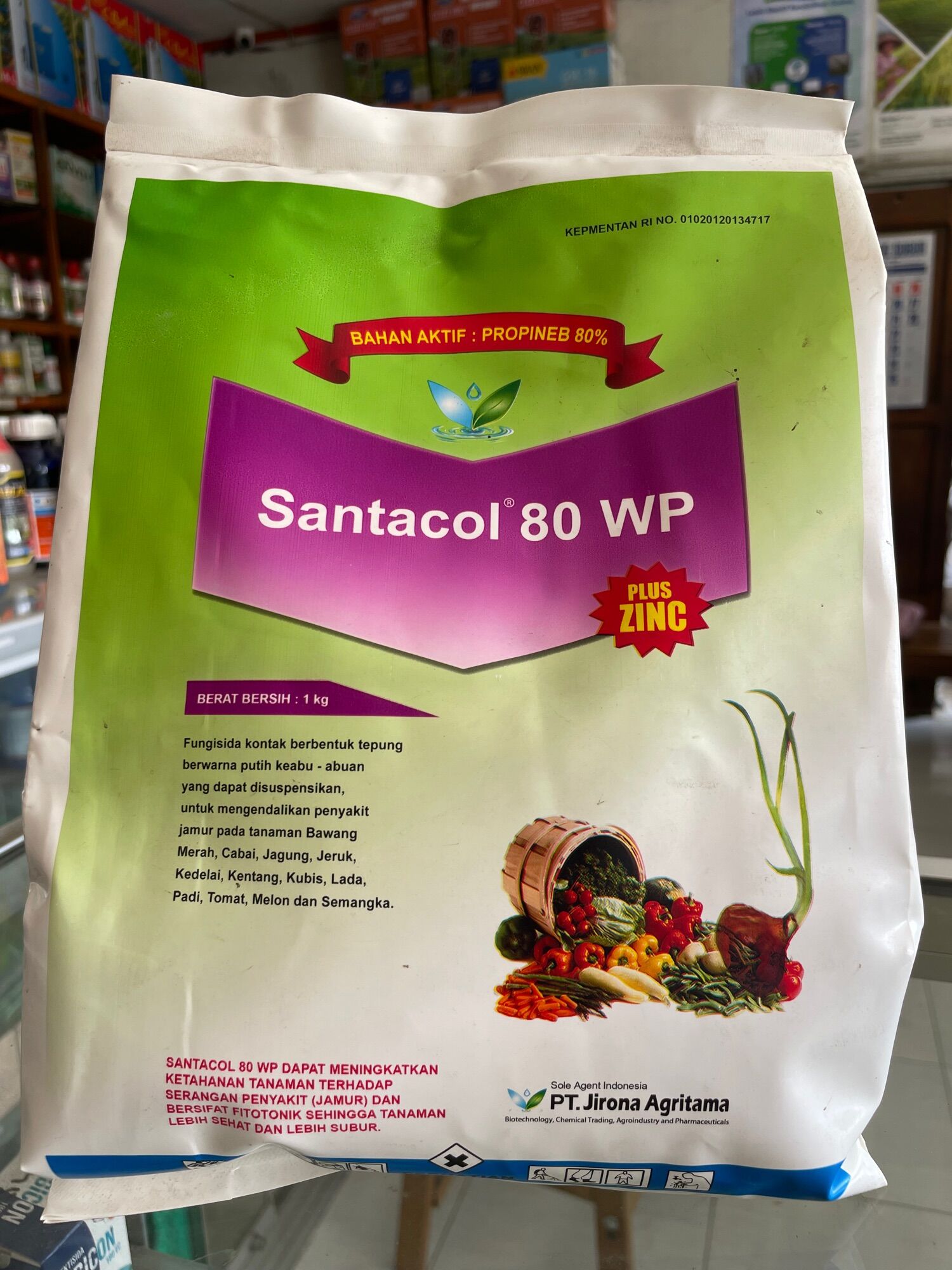 Fungisida Santacol 80WP 1kg,bahan aktif propineb 80% +ZINC | Lazada ...