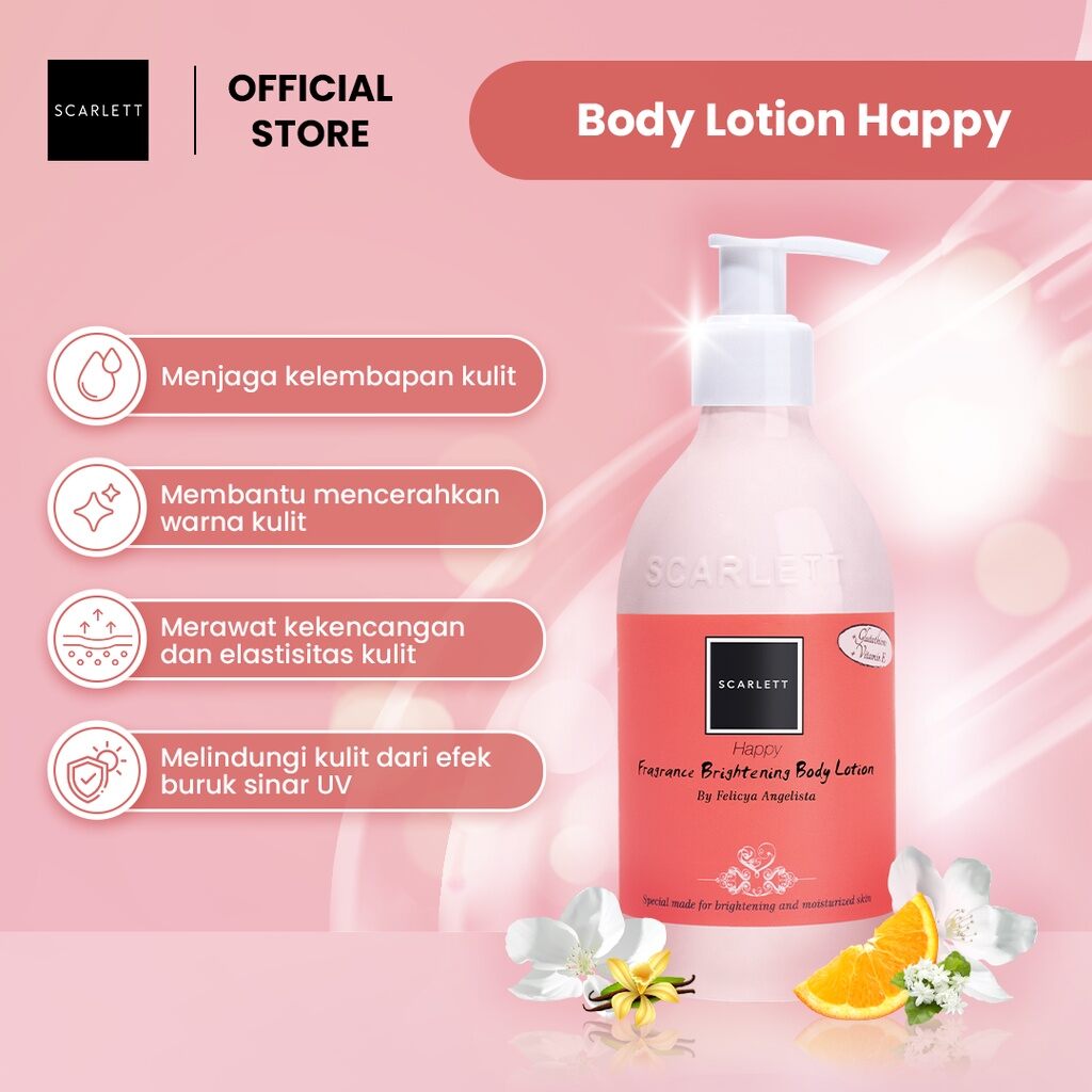 Body lotion scarlett happy | Lazada Indonesia
