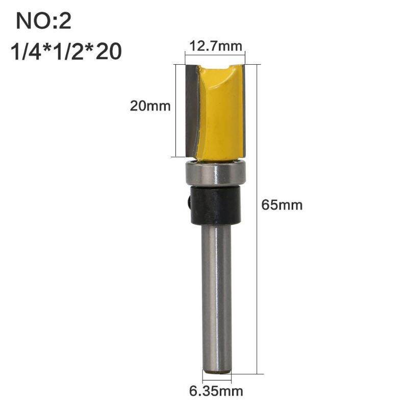 Mata Profil Kayu Single Bearing Flush Trimmer Router Bit HPL Mata ...
