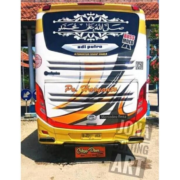 Stiker Cutting hologram Arab kaligrafi sholawat PO.Haryanto bus ...
