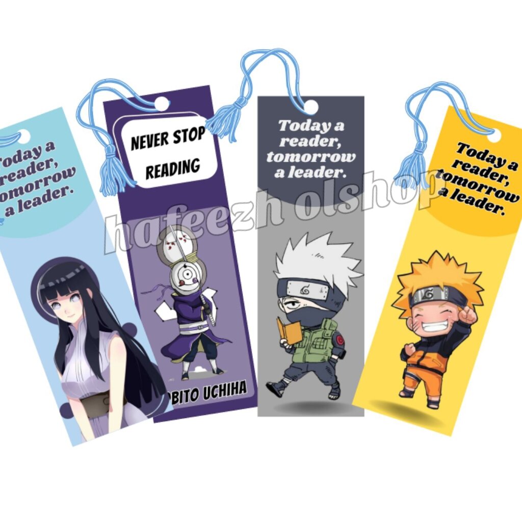 Pembatas Buku Bookmark Naruto Hinata Sasuke Kakashi Pembatas Buku ...