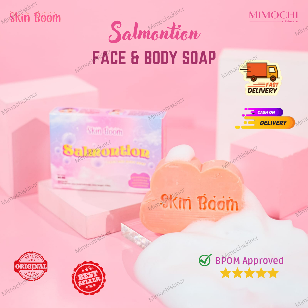(COD) SALMONTION SOAP SKINBOOM | SABUN WAJAH BADAN | FACE BODY SOAP ...