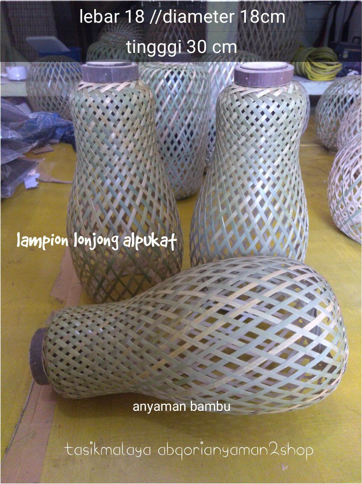 cup lampu/ lampion/ kap lampu anyaman bambu lonjong | Lazada Indonesia