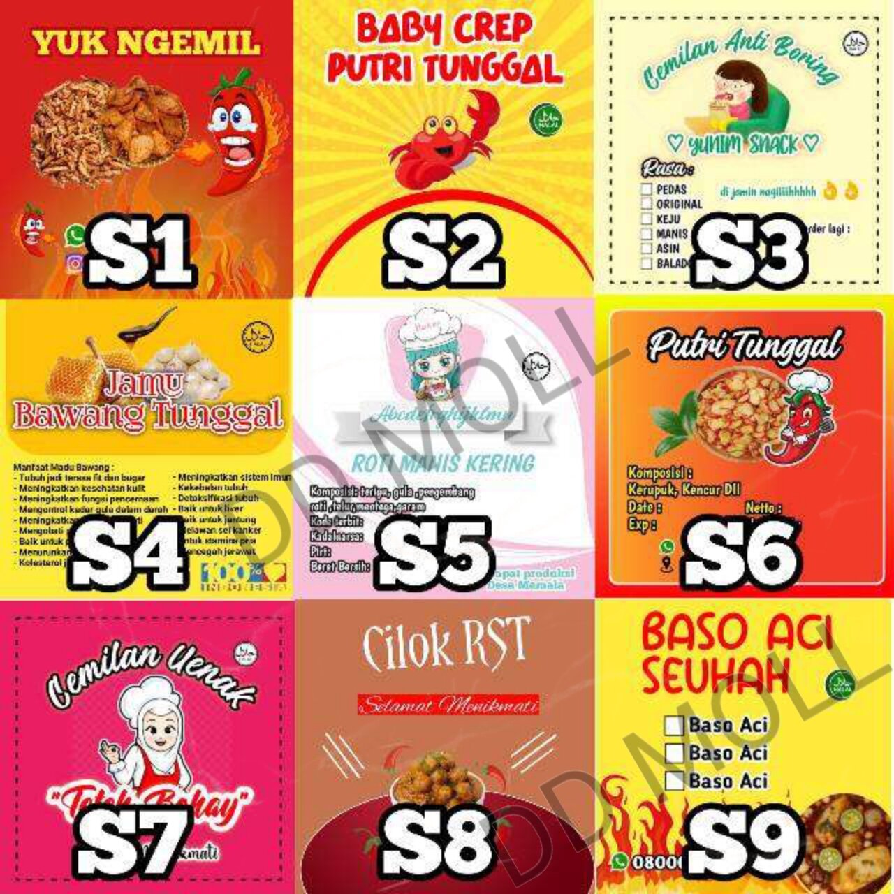 Sticker Custom Stiker Label kemasan label produk makanan minuman label ...