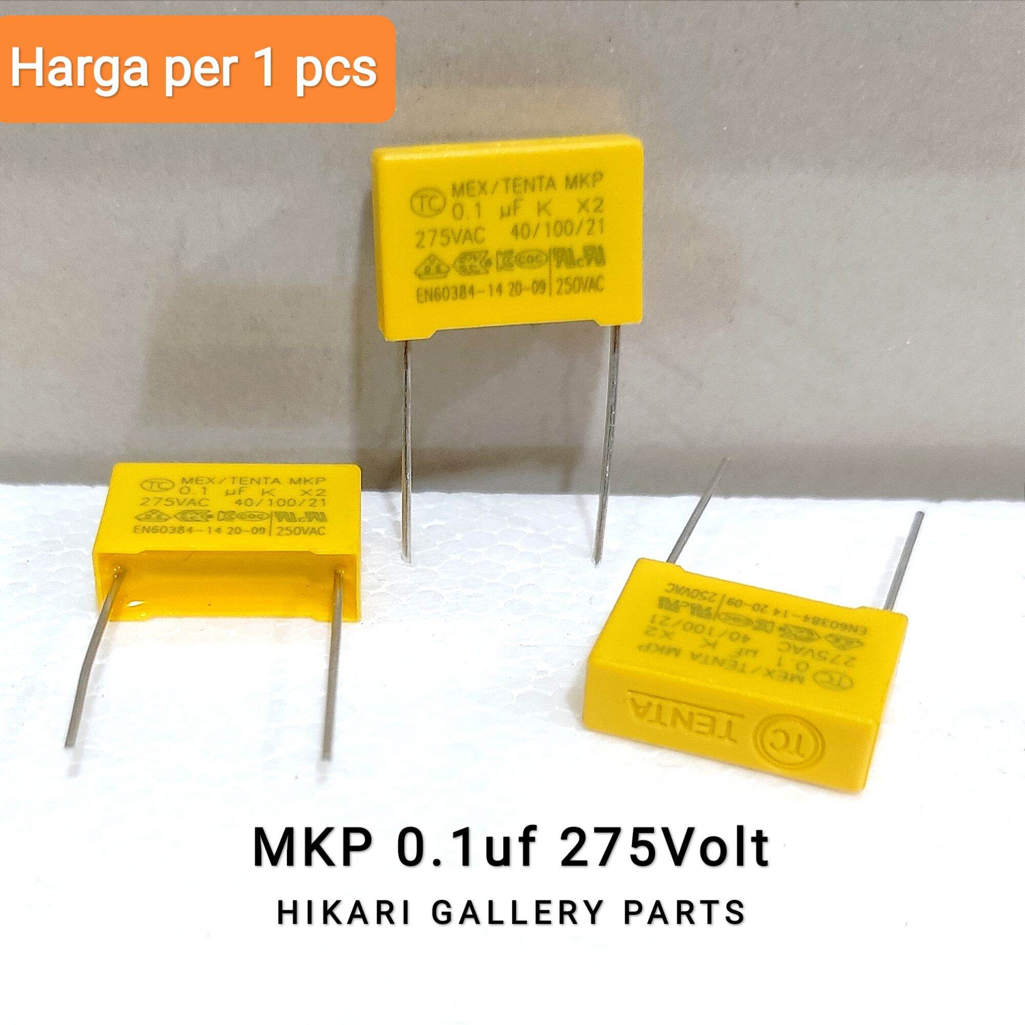 (TERLARIS) KAPASITOR MKM MKT MKP 0,1uf 275v 104 100nf Harga Satuan / Capacitor MKM MKT MKP 0,1uf ...