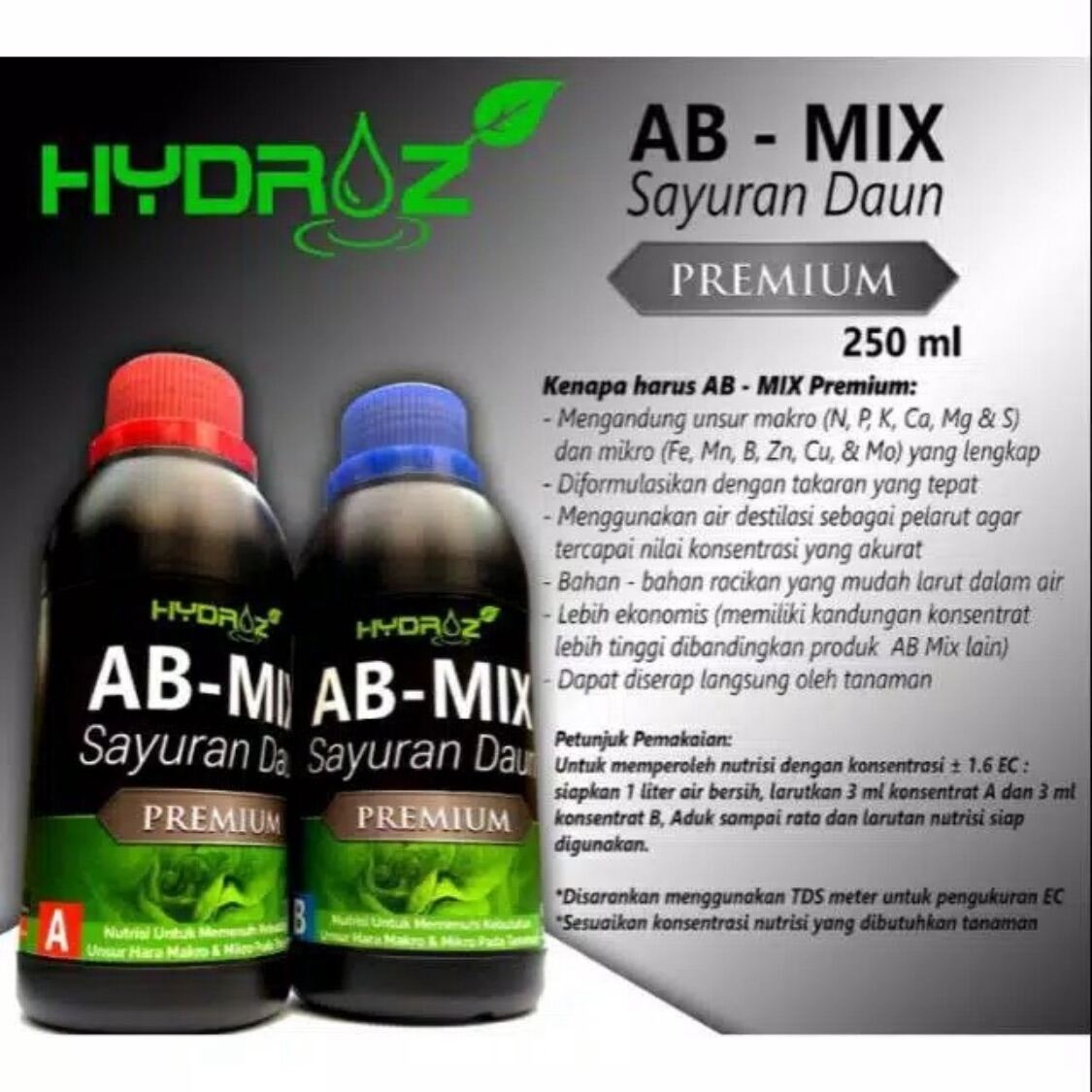 AB MIX Cair Sayuran Daun 250ml Hydroz | Lazada Indonesia