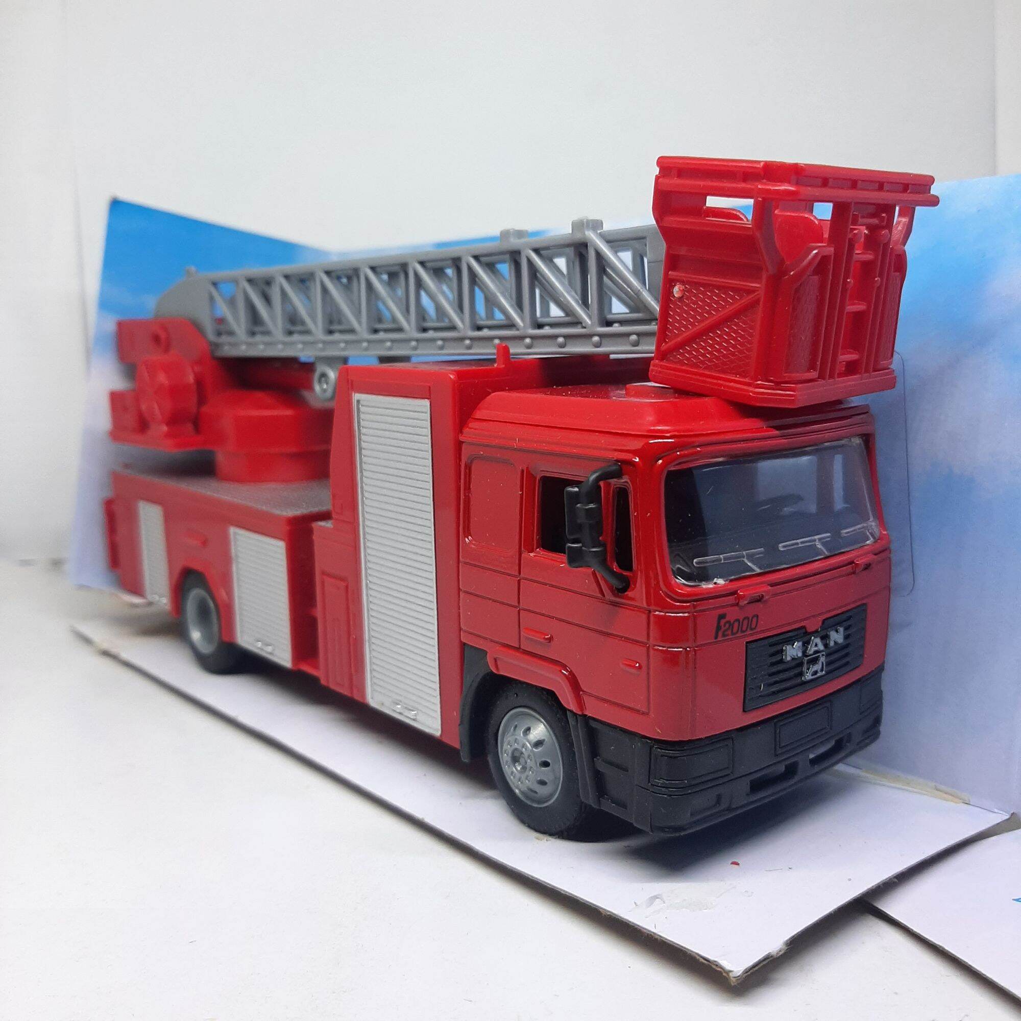 Diecast Truck Ladder Fire Engine MAN F2000 Long Hauler - Miniatur Truk ...