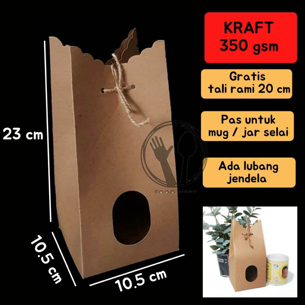 BOX MUG BOX GELAS SOUVENIR DUS MUG KRAFT COKLAT KOTAK MUG JAR SELAI DUS ...