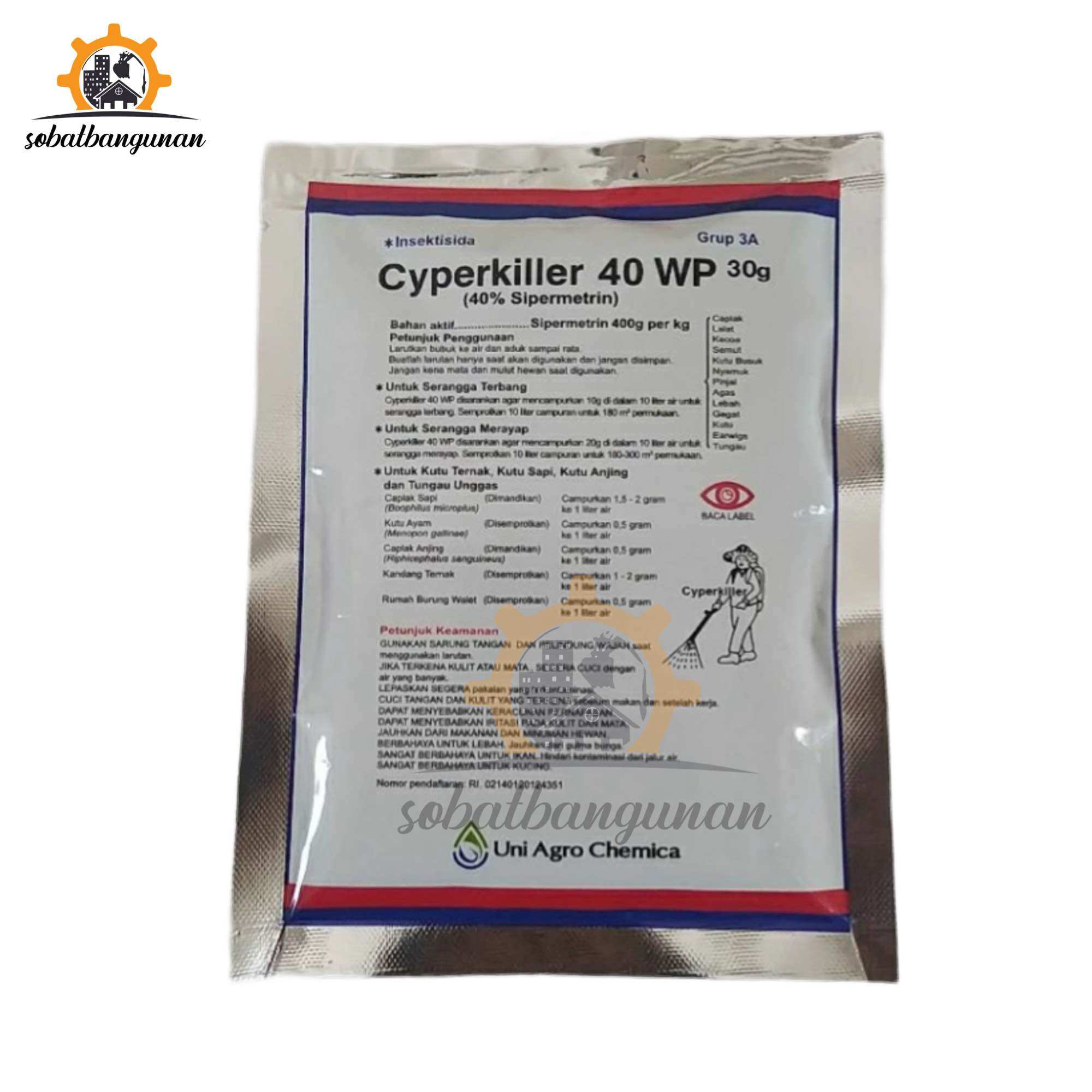 Cyperkiller 40 WP Obat Pembasmi Hama Kutu Serangga Walet Asli Korea ...