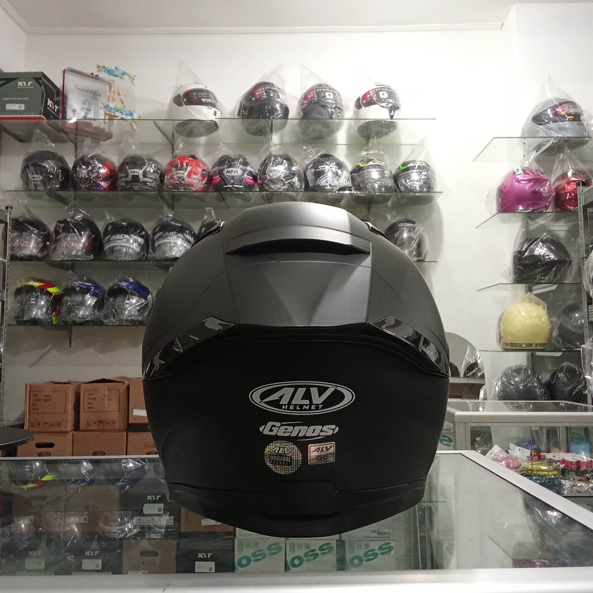 HELM ALV GENOS BLACK DOFF BLUETOOTH ORIGINAL | Lazada Indonesia