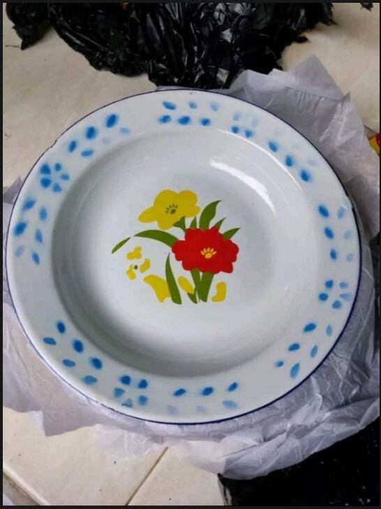 1 LUSIN PIRING ENAMEL / PIRING SENG ENAMEL / PIRING CLASIC JADUL ...