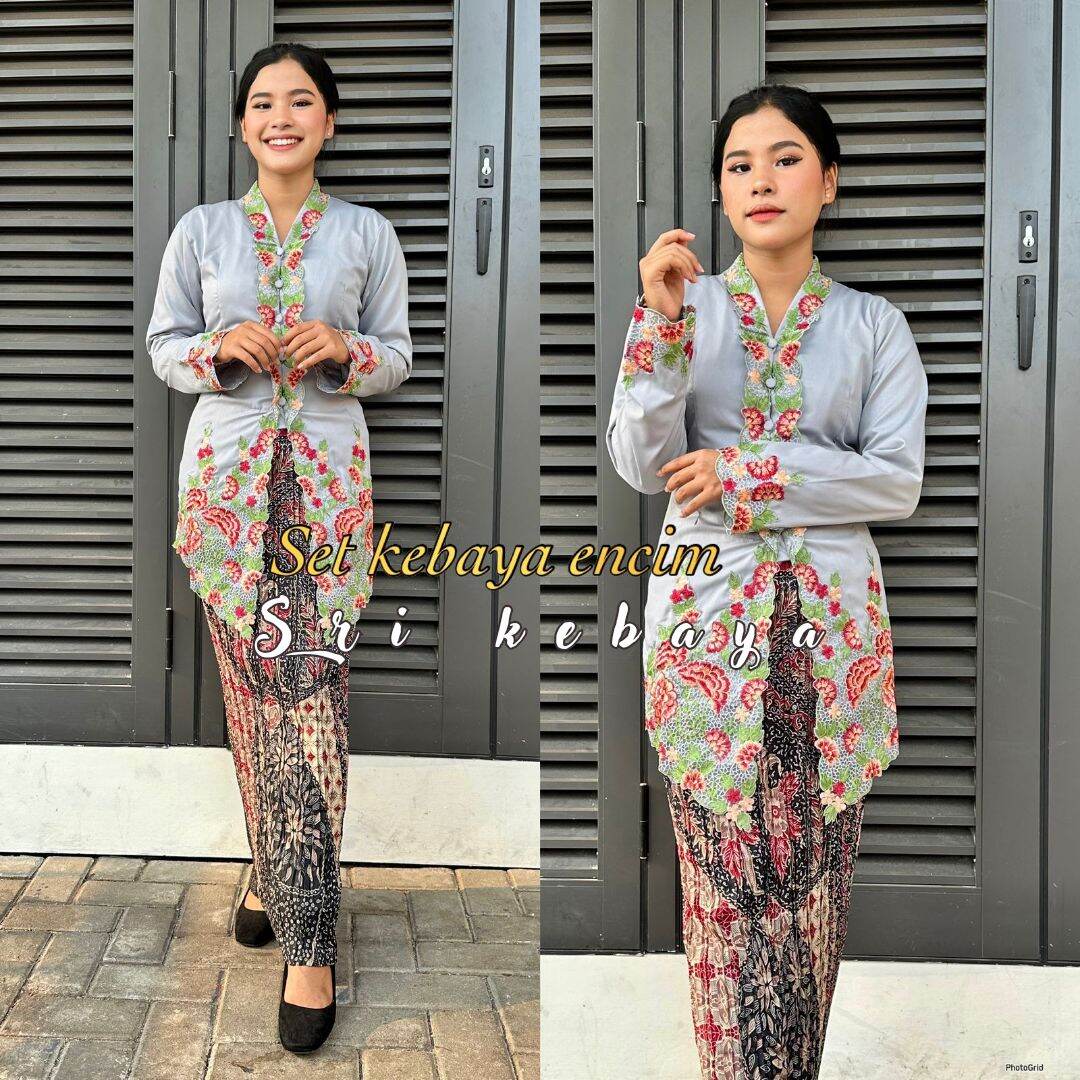 SR - stelan kebaya encim bordir premium / stelan kebaya encim mix ...