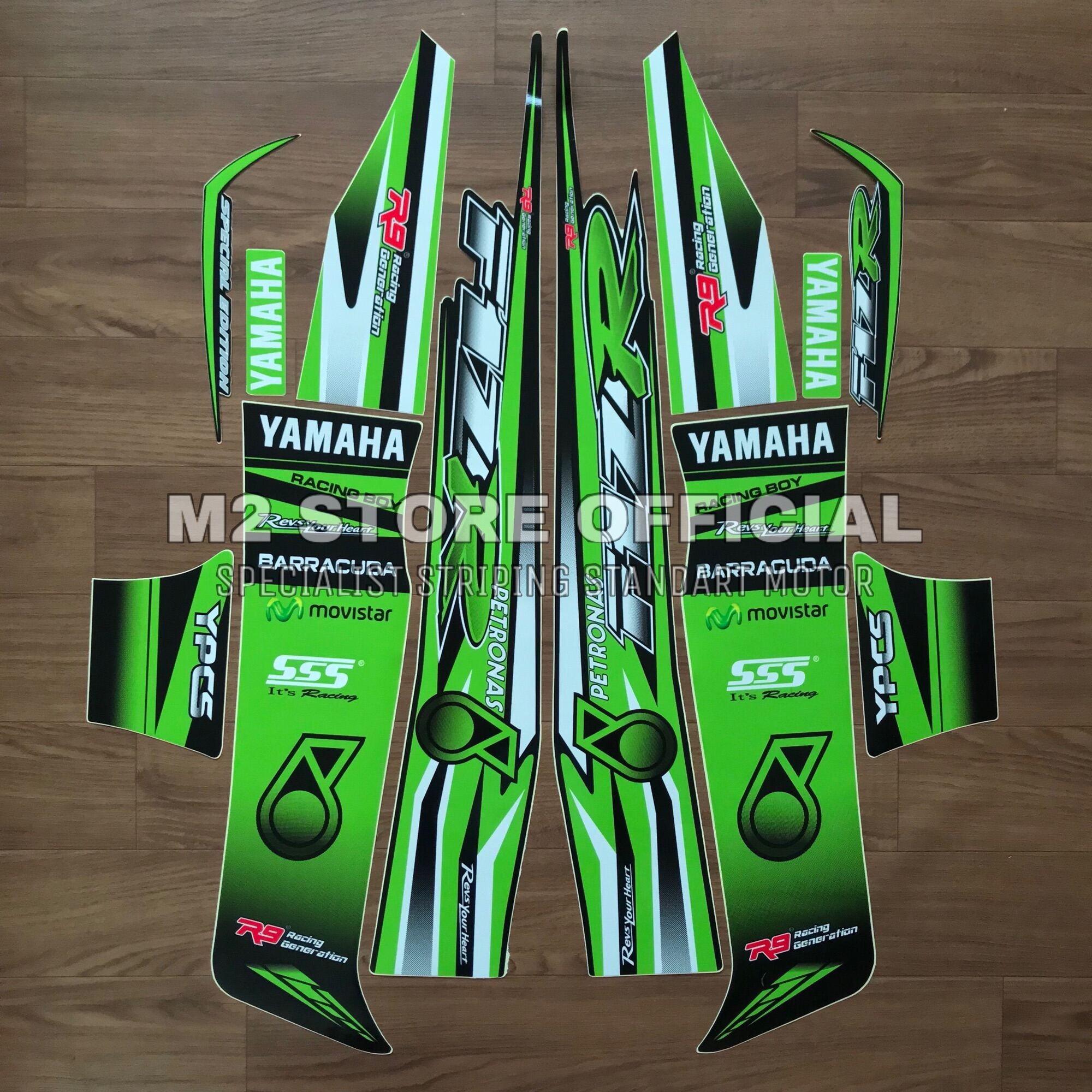 Striping list lis Yamaha fiz r Fiz R petronas hijau sticker stiker Fiz ...