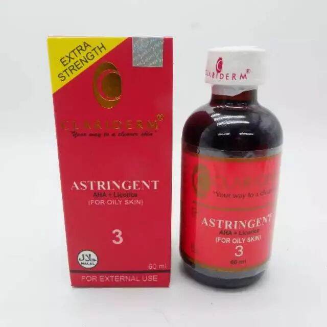 Toner Clariderm Astringet no 03 100% / Toner pembersih wajah fair oily ...