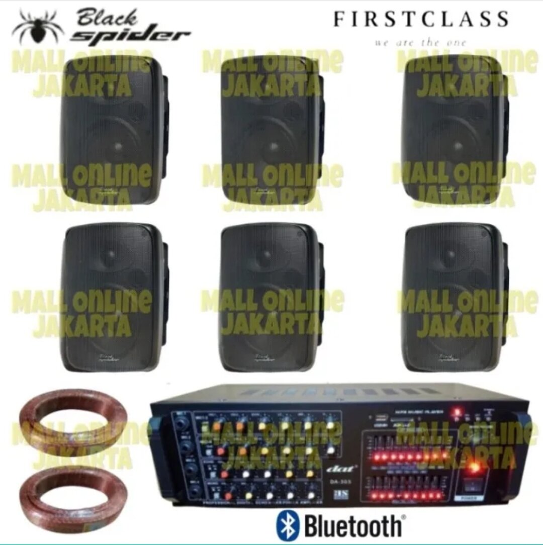 Paket sound system indoor speaker blackspider 6 inch cafe gedung kantor ...