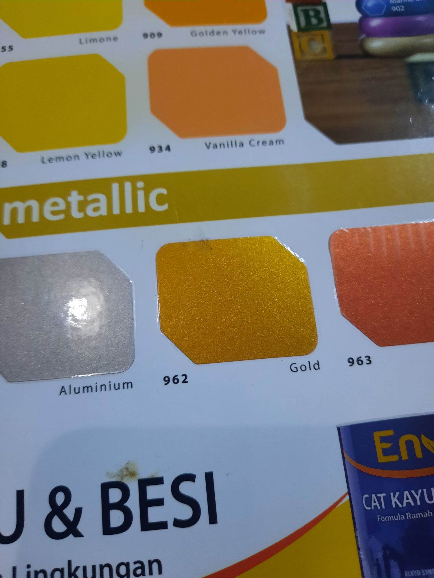 CAT KAYU & BESI 0,5KG ENVI RAMAH LINGKUNGAN GOLD BRONZE SILVER ...