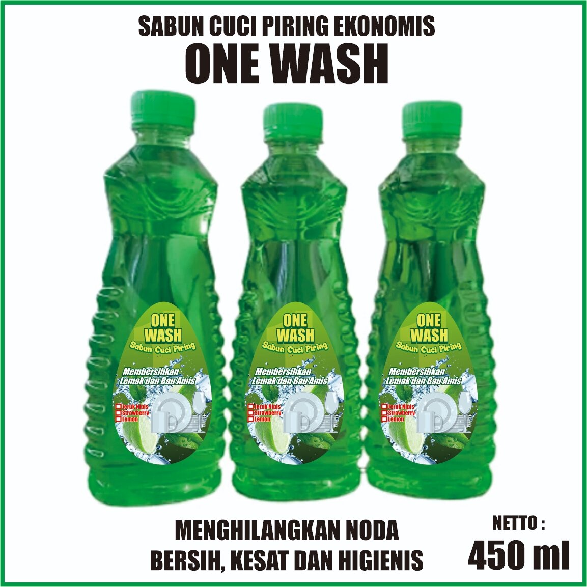 ONE WASH SABUN CUCI PIRING 450ML 1 PACK | Lazada Indonesia