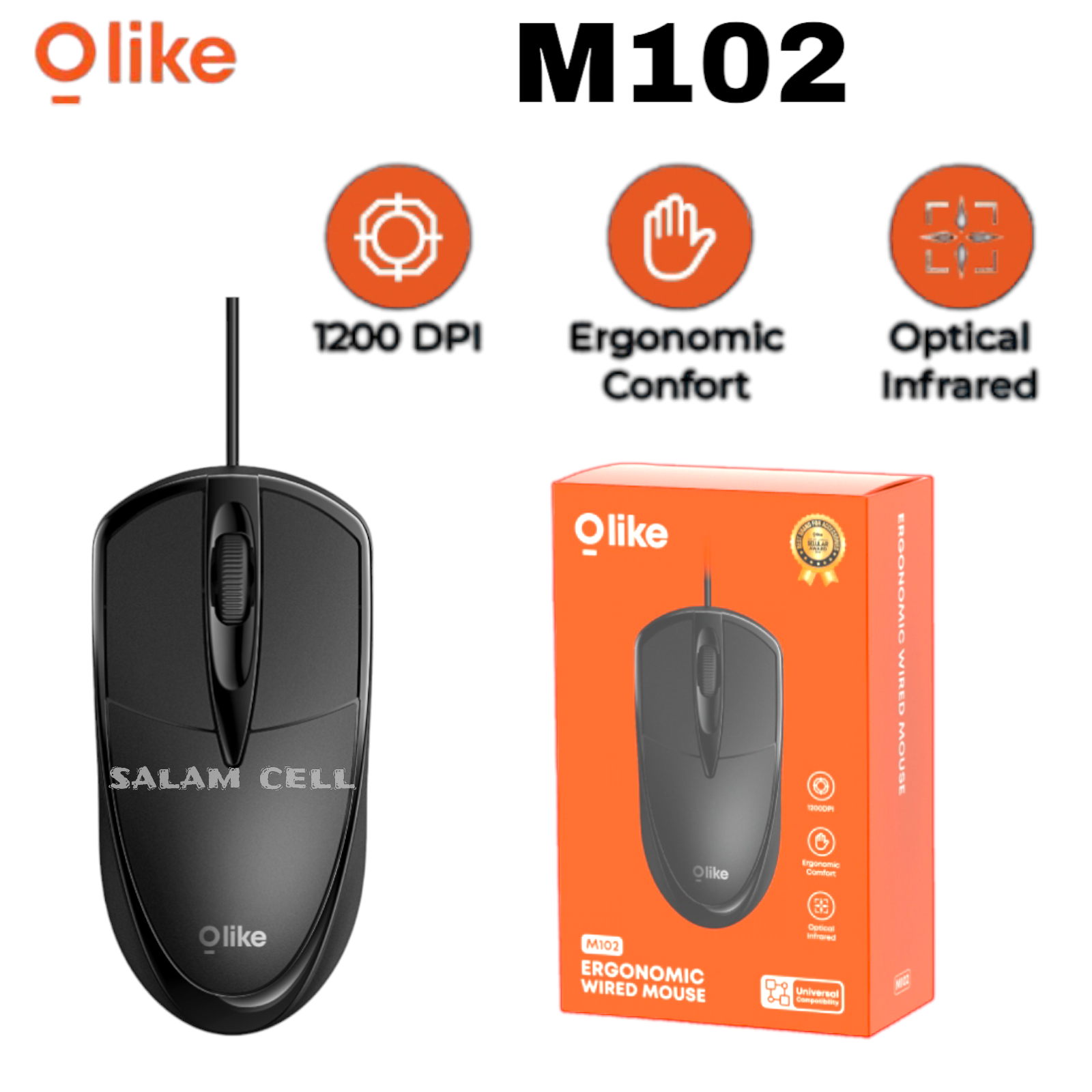 Mouse PC Laptop Universal Olike M120 Mouse Kabel Ergonomic Desain ...