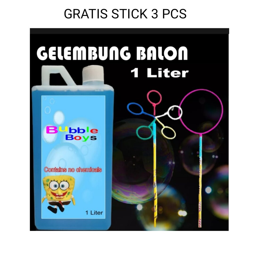 Mainan Anak Isi Ulang Cairan Bubble Gun Gelembung Balon Busa 1 Liter ...