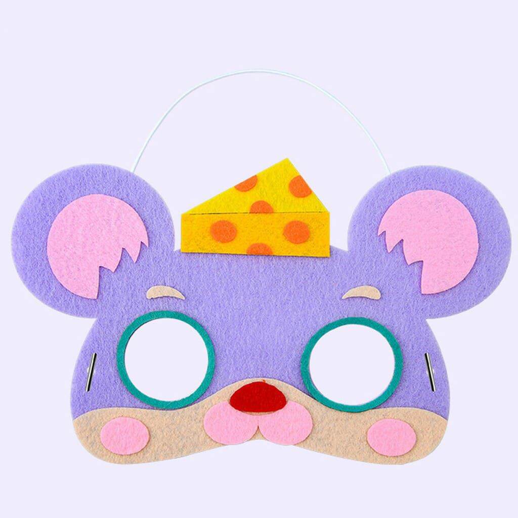 Mainan edukasi anak diy topeng hewan binatang animal bahan flanel felt ...