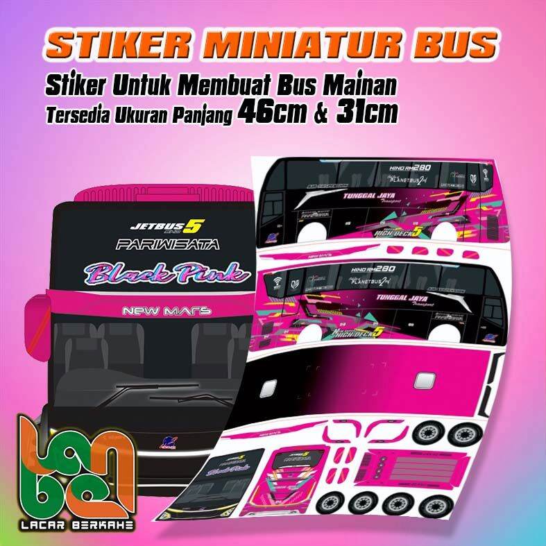 Stiker Miniatur Bus Kids Panda | Black Pink | Lazada Indonesia