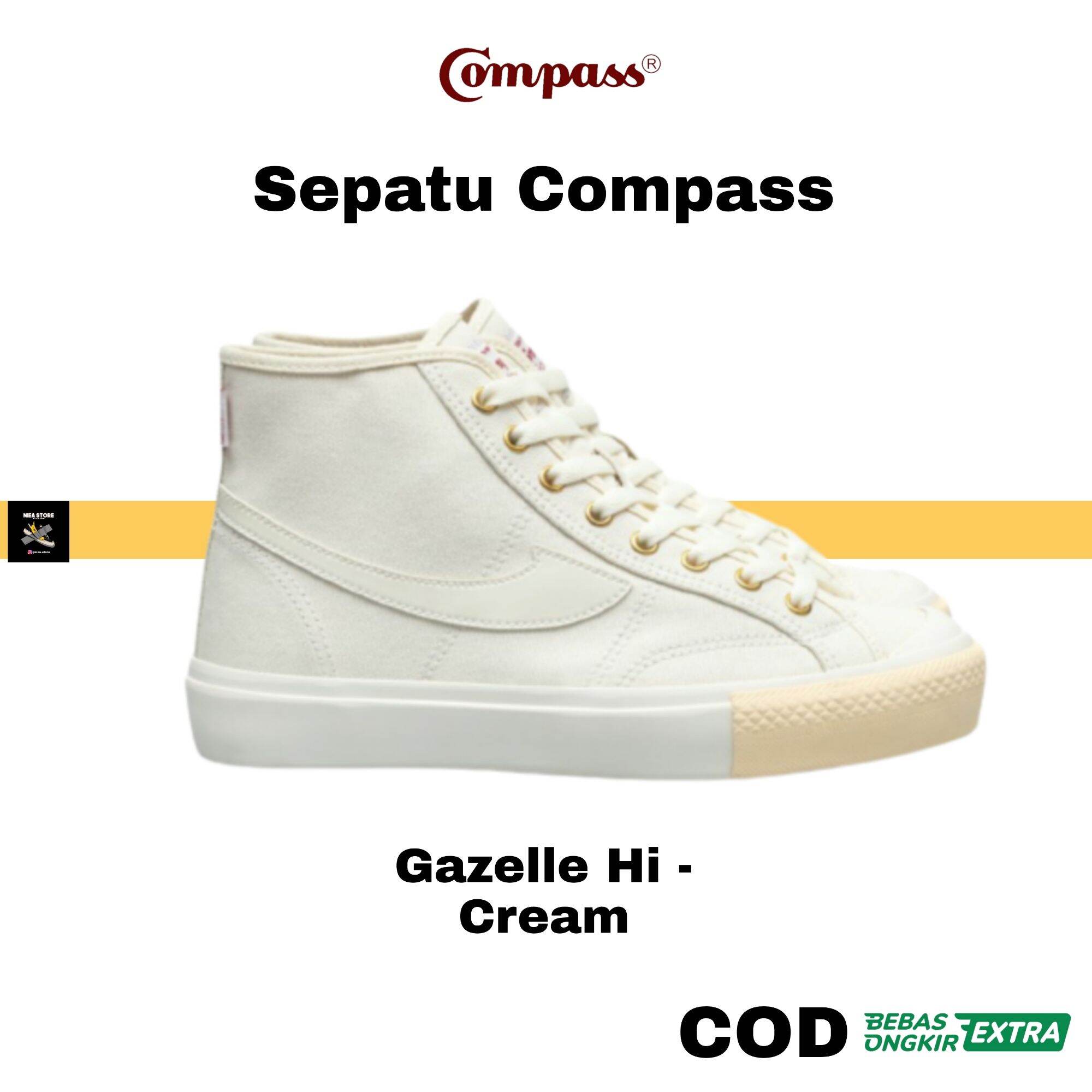 [ORIGINAL TERMURAH] SEPATU COMPASS GAZELLE HIGH - CREAM HI / SEPATU ...