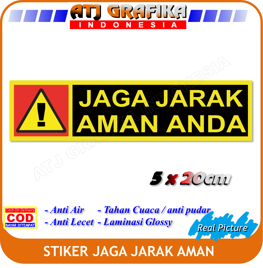 Stiker Jaga Jarak Aman Kendaraan Mobil Motor sticker keamanan safety ...