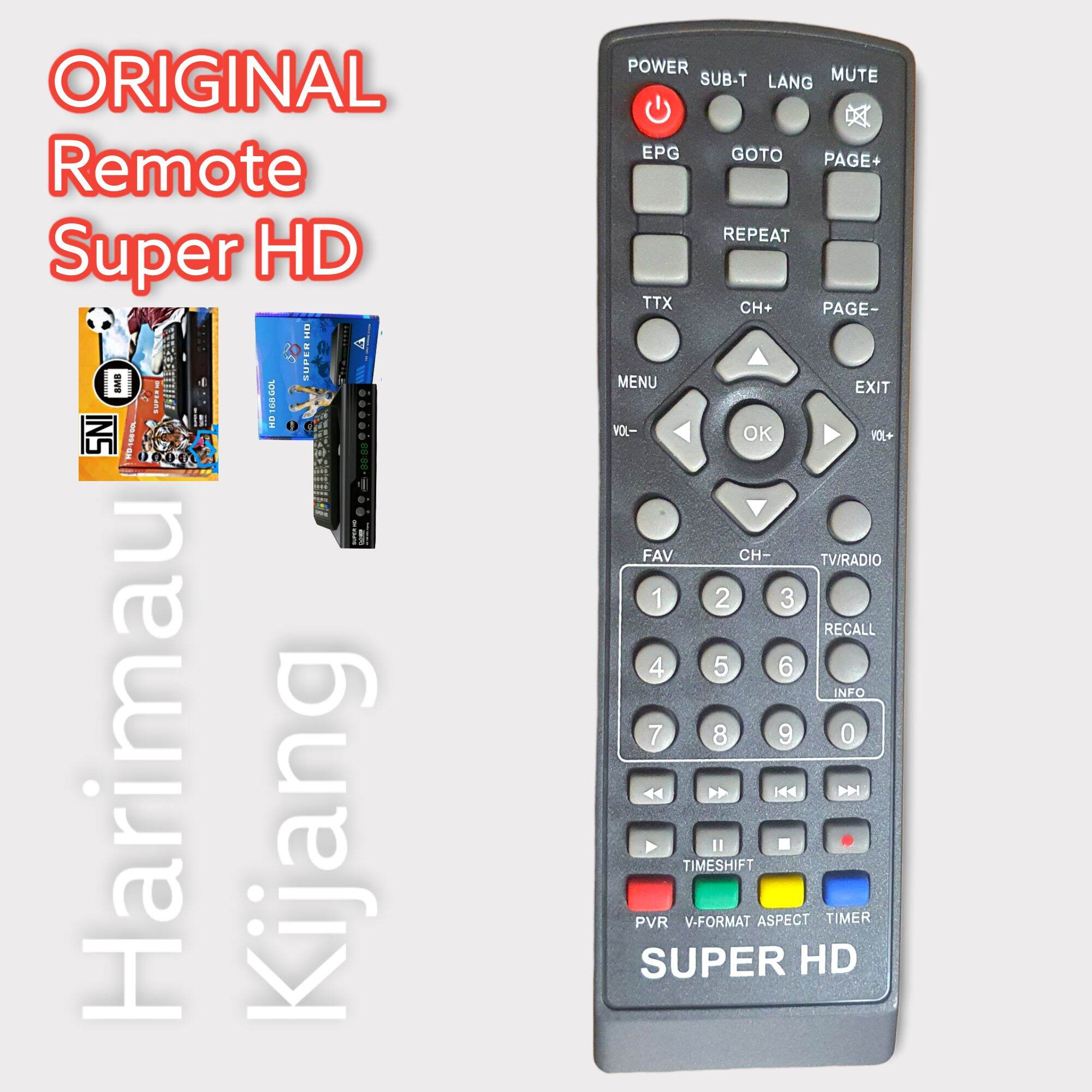 Remote ORIGINAL STB Super HD 168 GOL T2 Komodo Harimau Kijang Remot ...