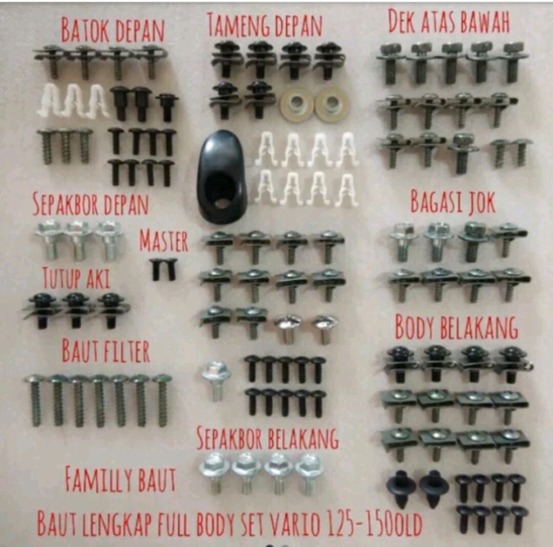 baut lengkap full set body vario 125 - 150 old | Lazada Indonesia