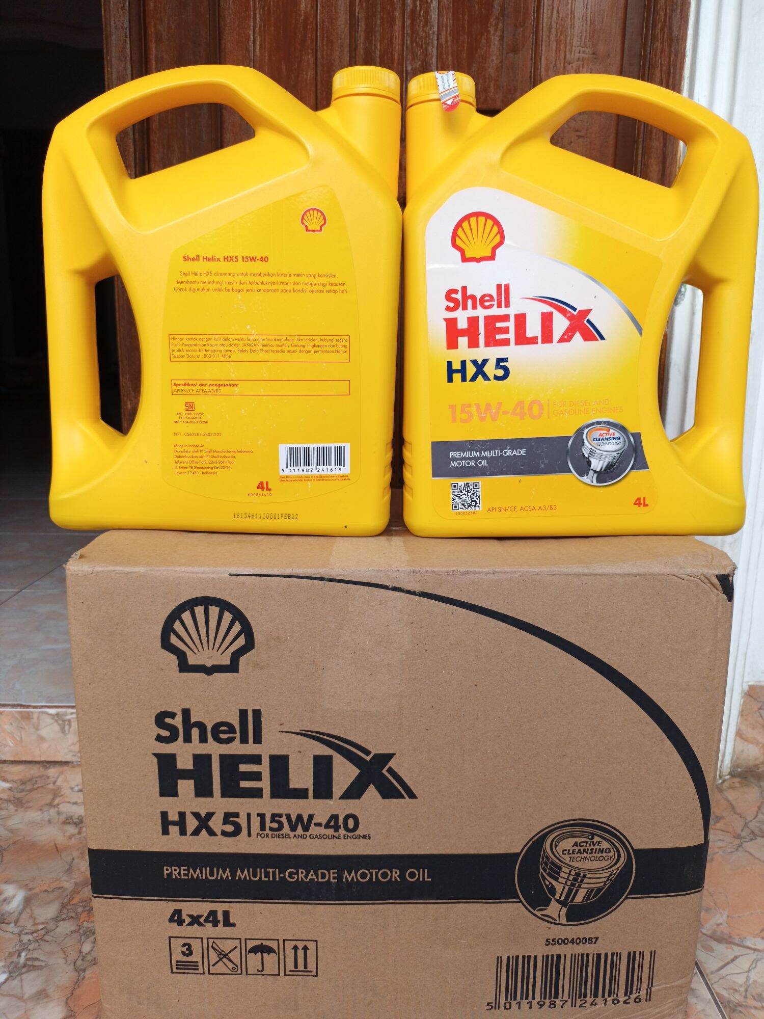 OLI MESIN MOBIL SHELL HELIX HX5 4LT SATU DUS ISI 4 GALON HARGA PERGALON ...