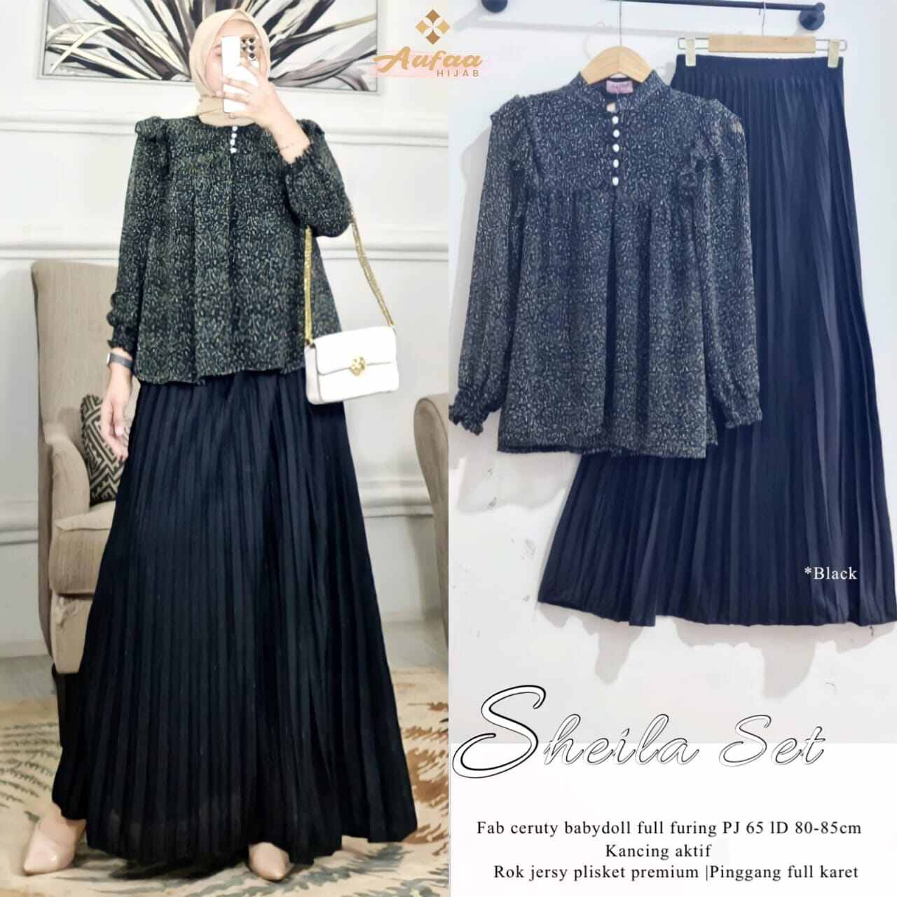 sheila set by aufa hijab // set atasan N rok panjang nyaman adem dipakai kondangan | Lazada ...