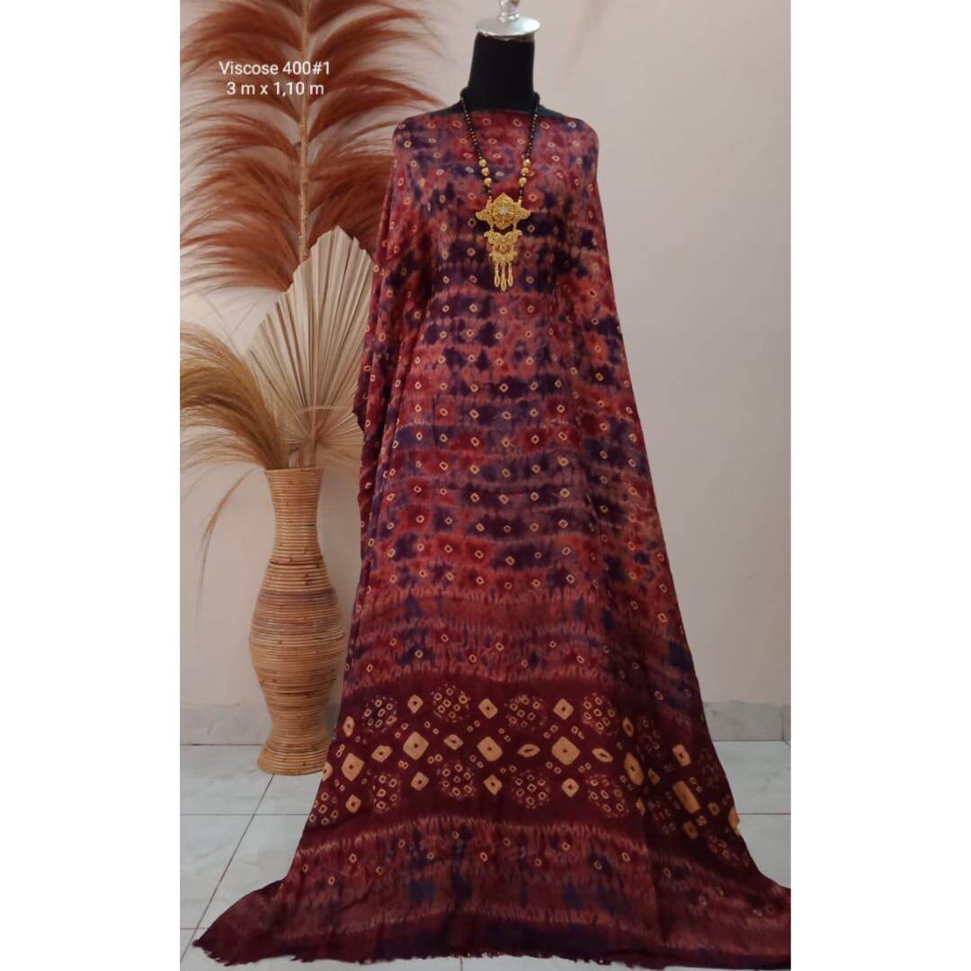KAIN JUMPUTAN KHAS PALEMBANG VISCOSE 3 METER MARON GOLD BAHAN BAJU ...