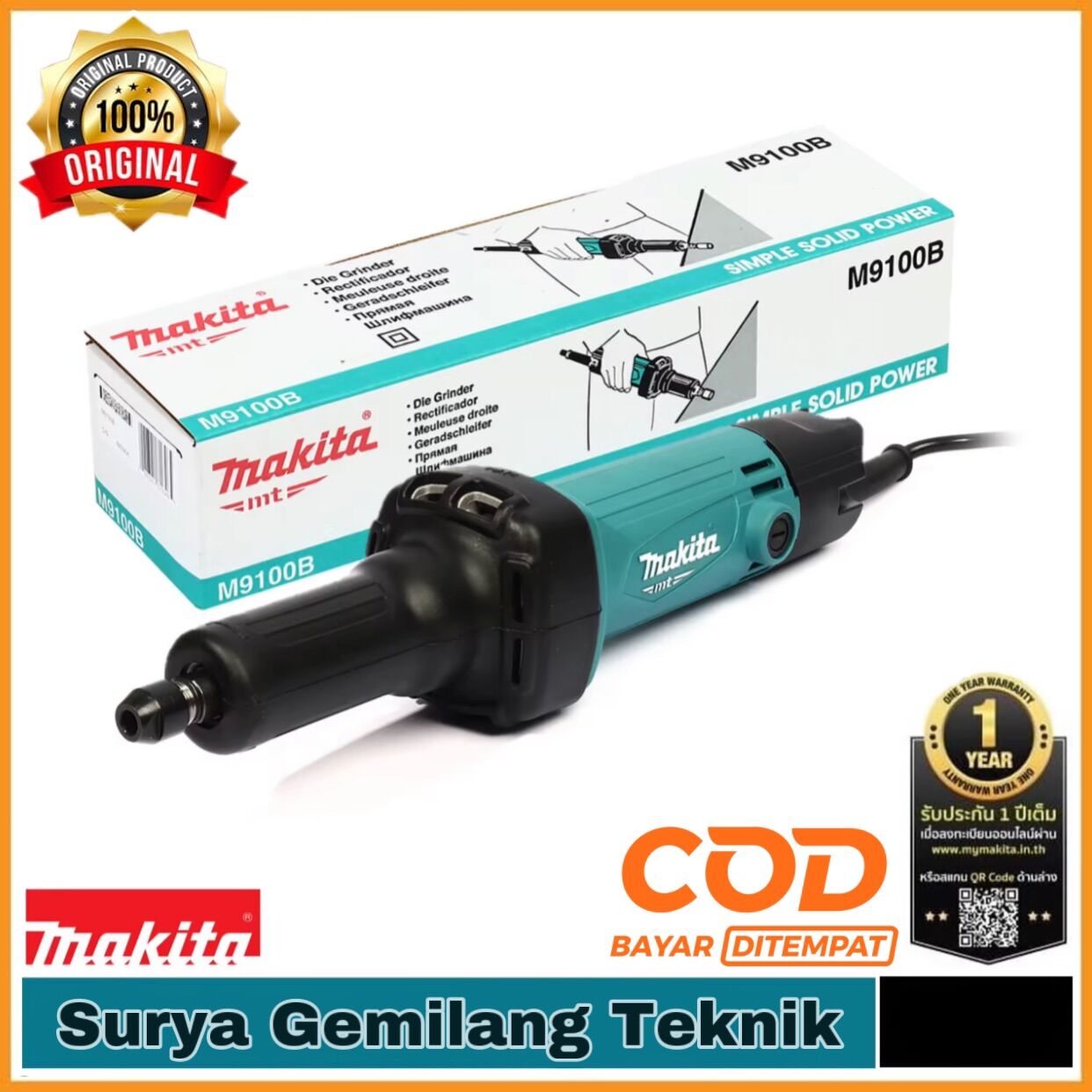 Mesin Gerinda Botol Lurus Die Grinder Makita M9100B - Toggle Switch ...