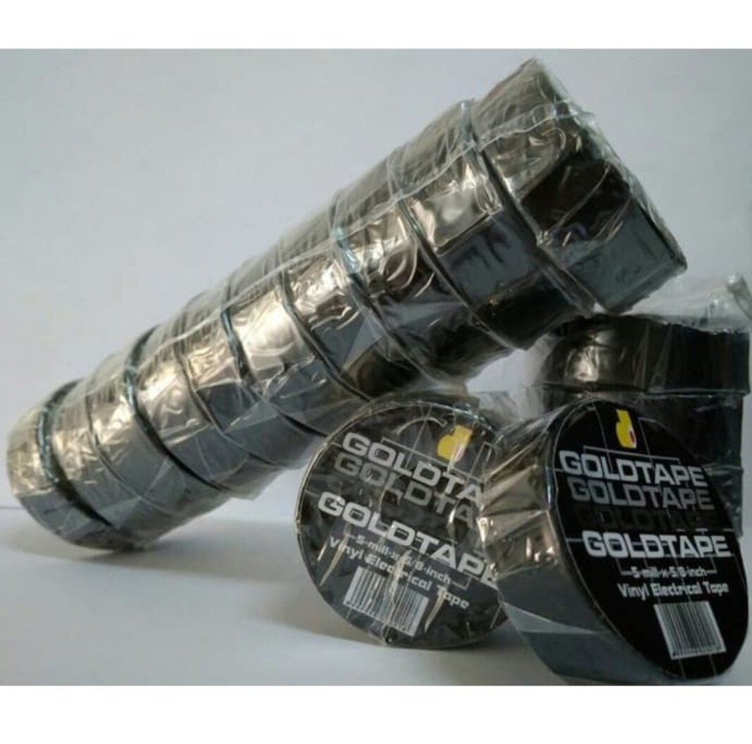 3 Roll Isolasi listrik hitam gold tape pvc hitam gold tape isi 30 pcs ...