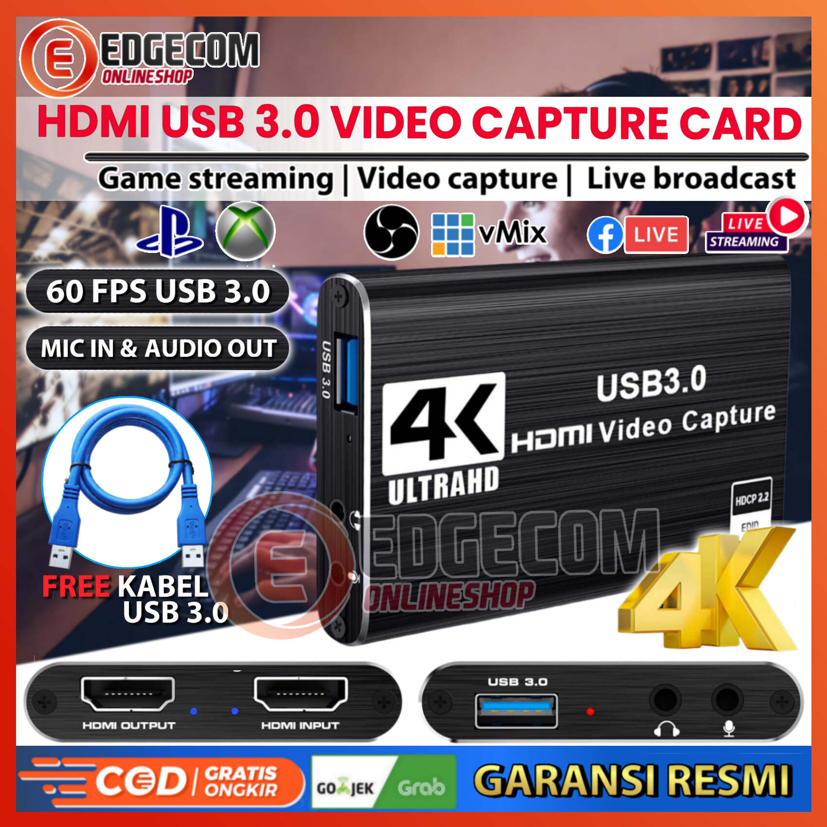 HDMI VIDEO CAPTURE USB 3.0 UHD 4K WITH AUDIO | Lazada Indonesia