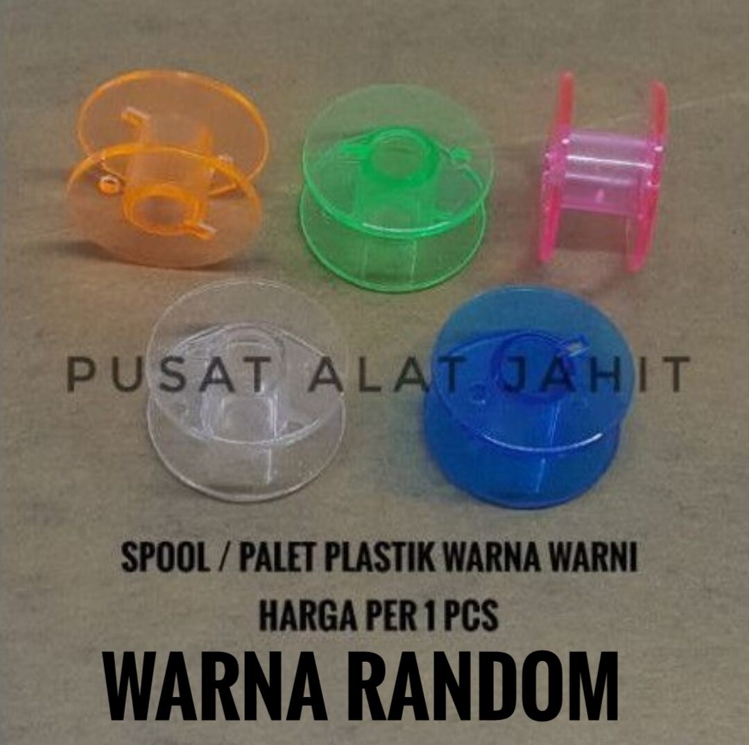 SPUL PLASTIK MESIN JAHIT WARNA WARNI BOBBIN COLOR SPOOL PALET BENANG ...