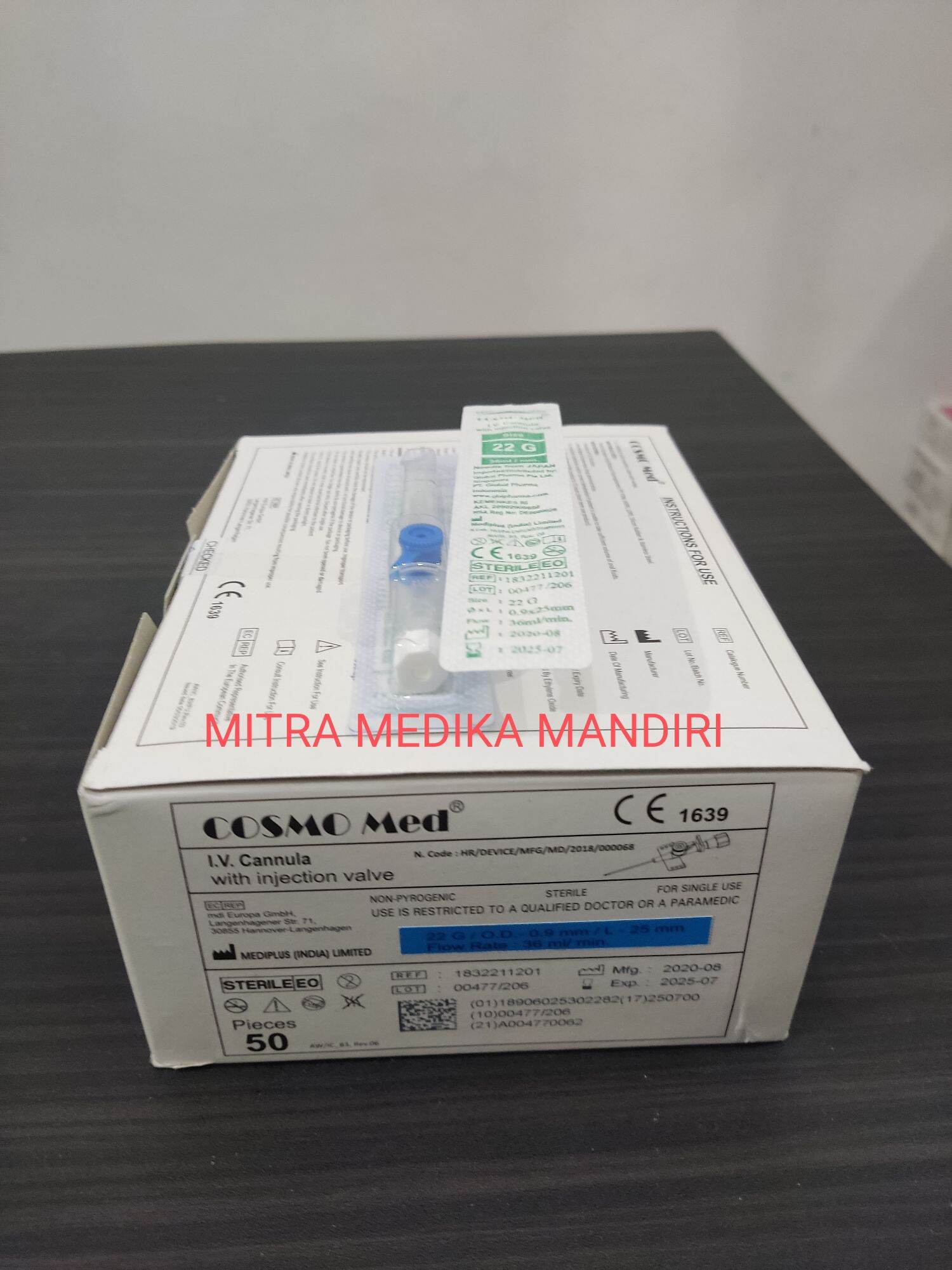 IV. Catheter/Abocath/Jarum Infus With Wing 16.18.20.22.24.26G Box isi ...