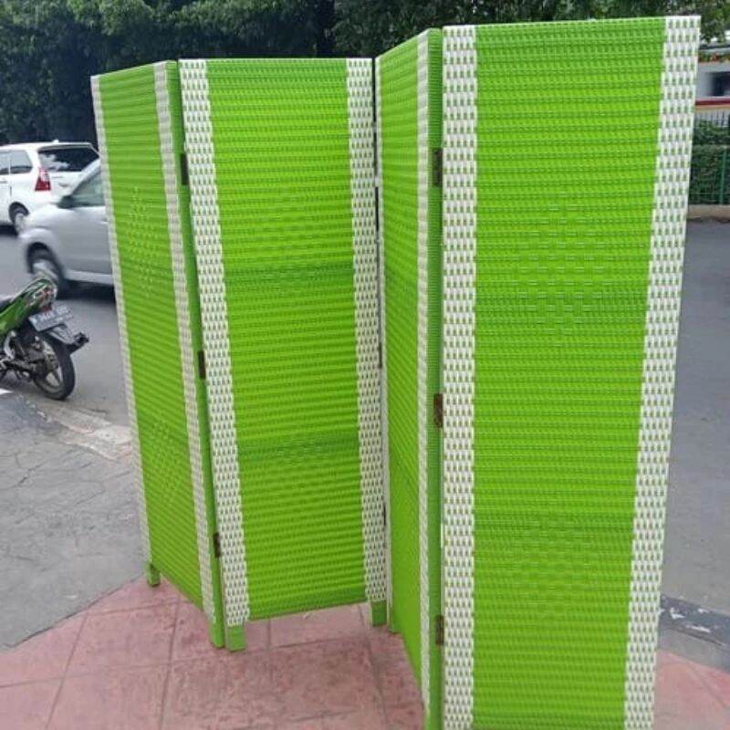 Pembatas Ruangan Rotan Sintetis 4 Panel | Lazada Indonesia