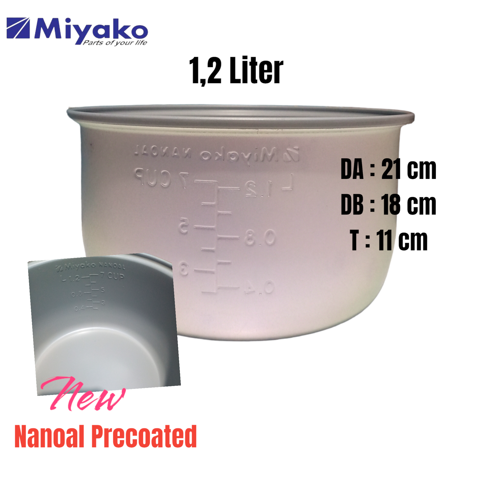 Panci Rice Cooker Miyako Precoated Nanoal 1,2 L - Original | Lazada ...