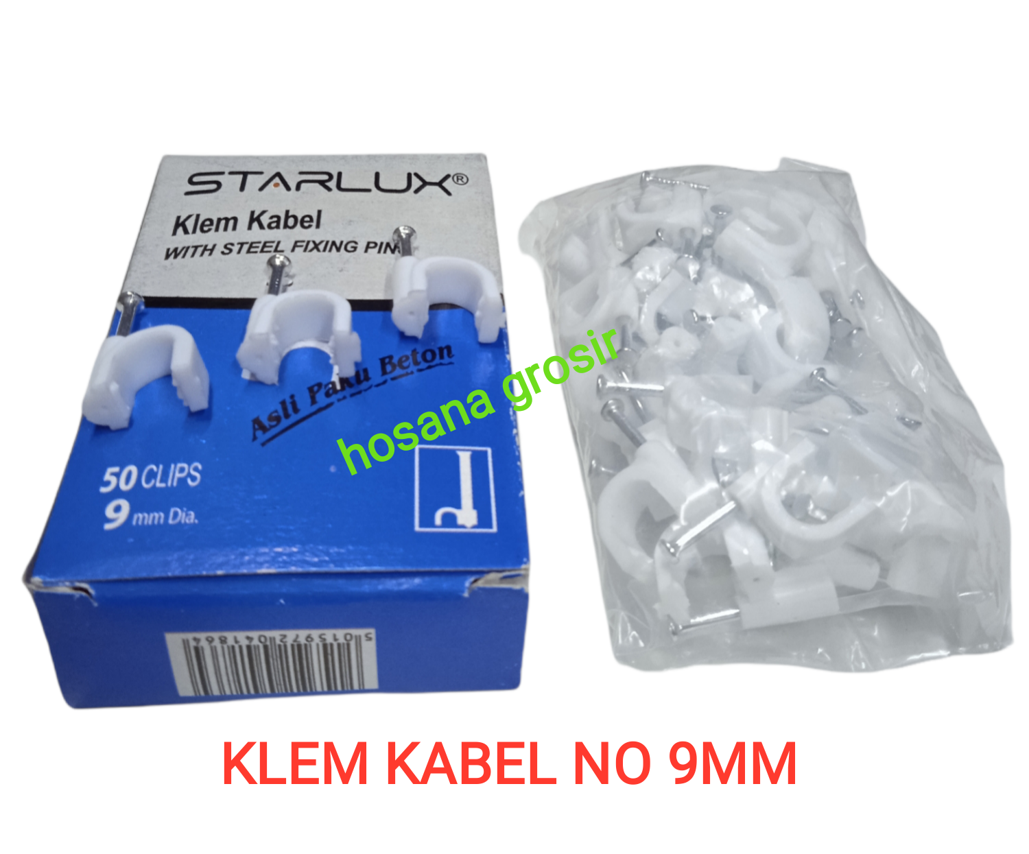 KLEM KABEL PAKU BETON 9MM / KLEM KABEL STARLUX 9MM / KLEM KABEL 9MM ...