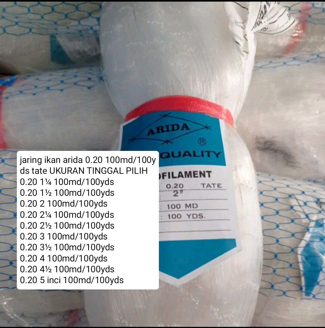 Jaring ikan arida 0.20 100md/100yds tate UKURAN TINGGAL PILIH jaring ...