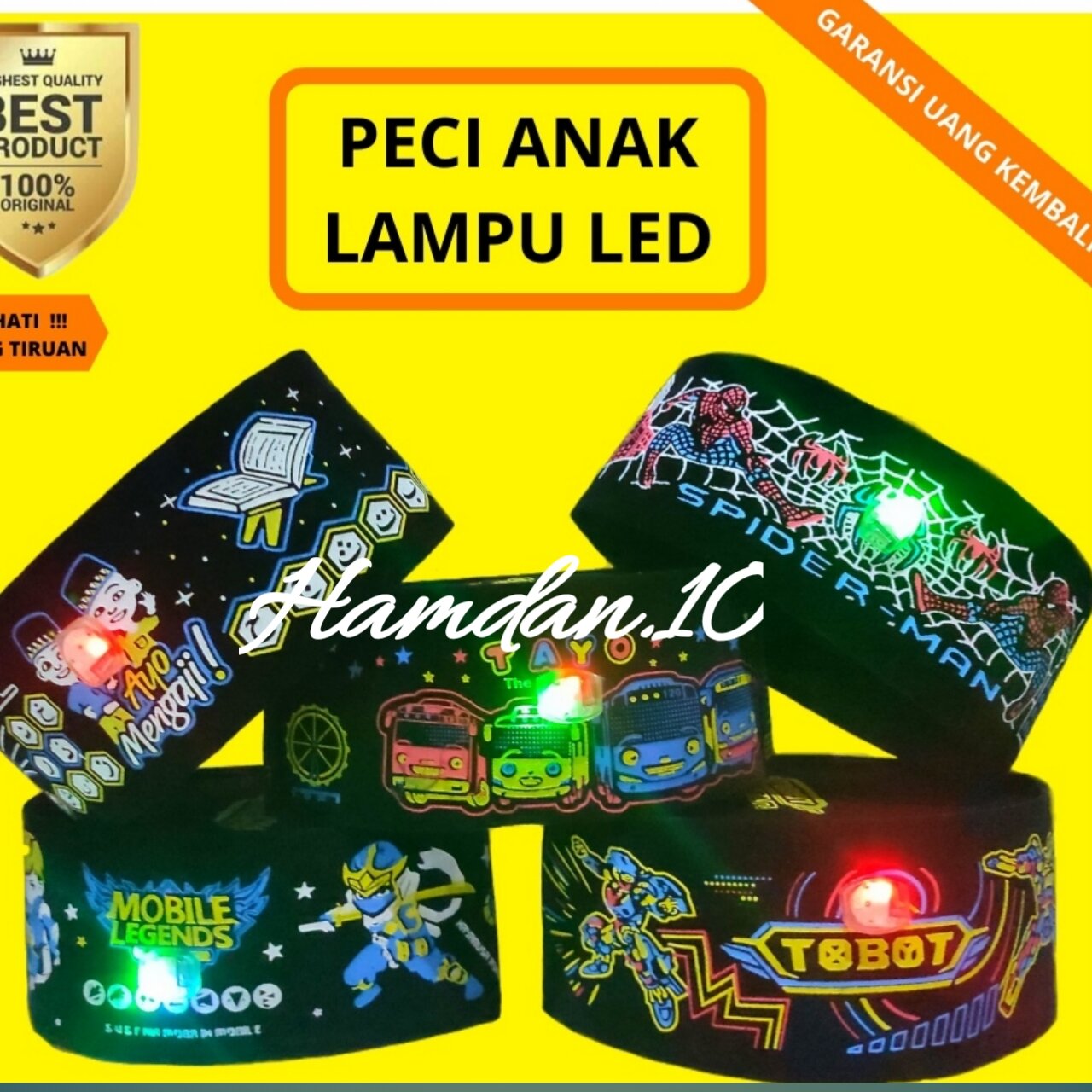 Peci Anak Led Menyala Kopiah Songkok /Peci Karakter Anak Laki Laki umur ...